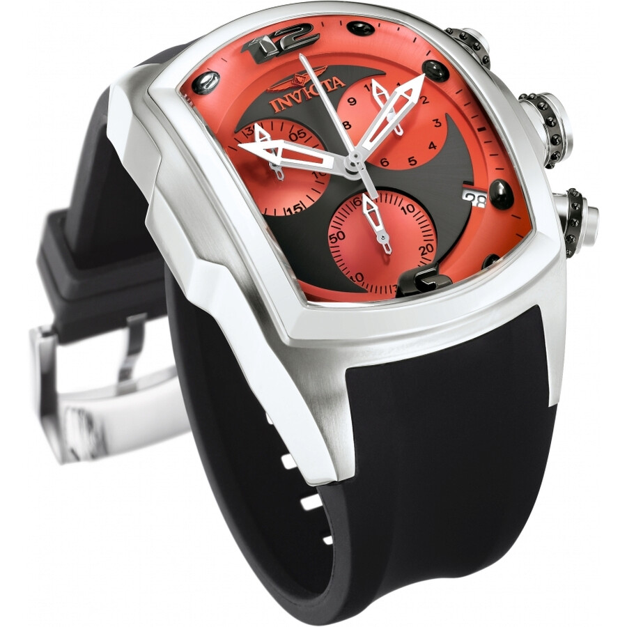 Invicta Men's Lupah Collection Revolution Chronograph Black Rubber ...