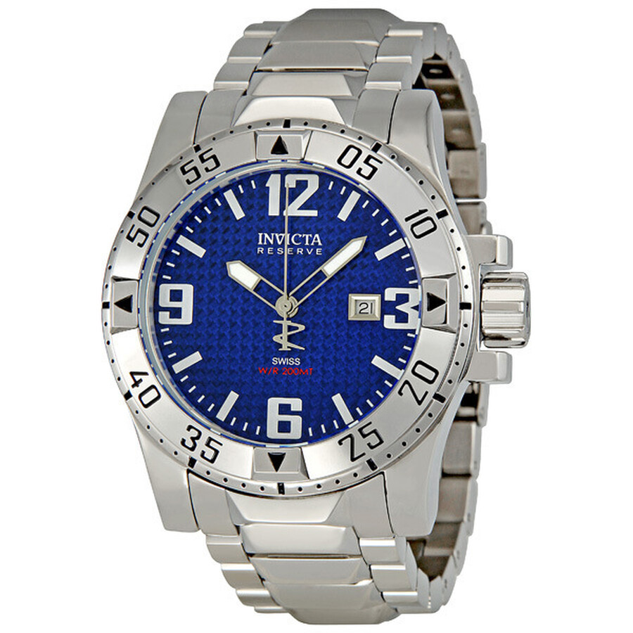 Invicta Men's Signature Reserve Excursion Bracelet Watch with Blue Dial ...