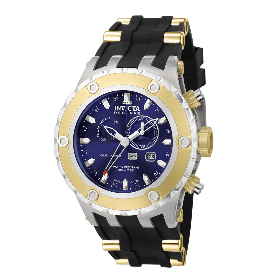 Invicta Men's Reserve Collection GMT 18k Gold-Plated and Stainless ...
