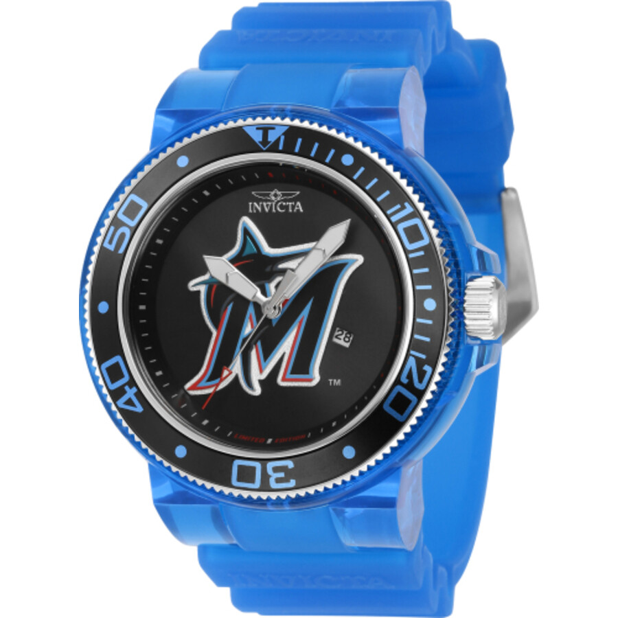 Invicta MLB Miami Marlins Quartz Black Dial Men's Watch 43139 ...