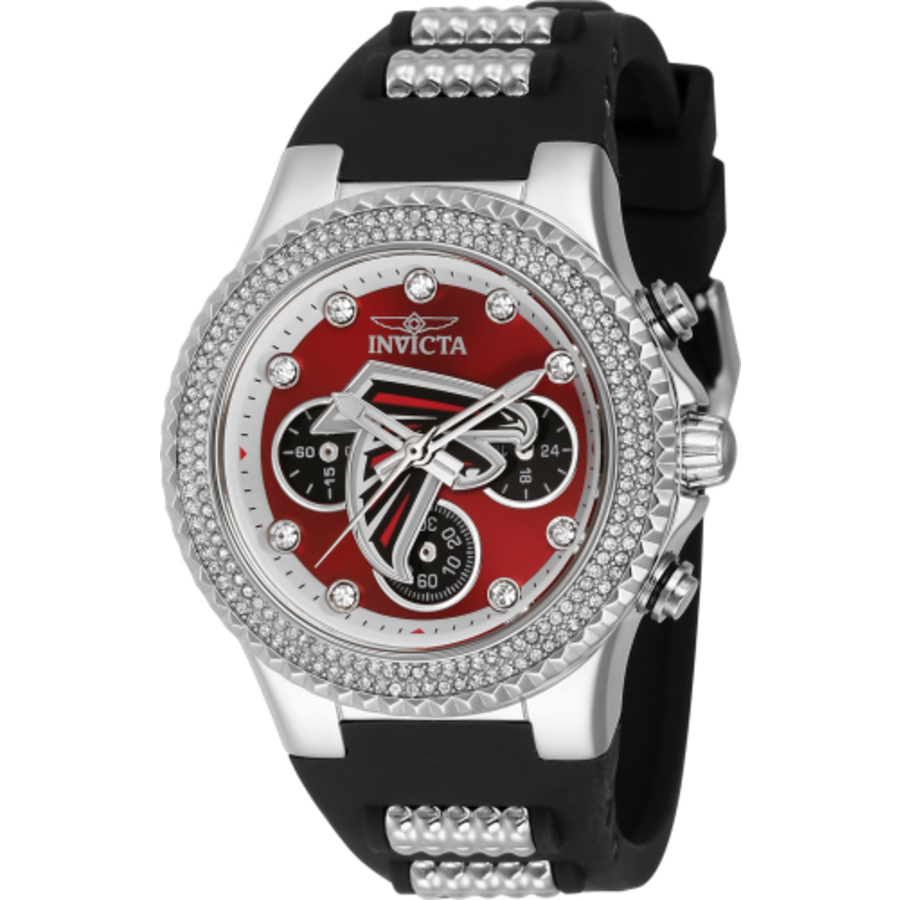 Invicta NFL Atlanta Falcons Chronograph Quartz Crystal Red Dial Ladies ...