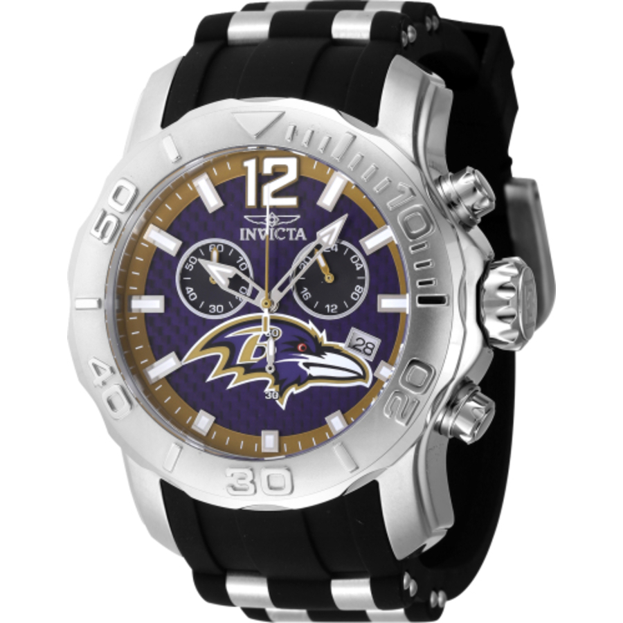 Invicta NFL Baltimore Ravens Chronograph GMT Quartz Blue Dial Men's ...