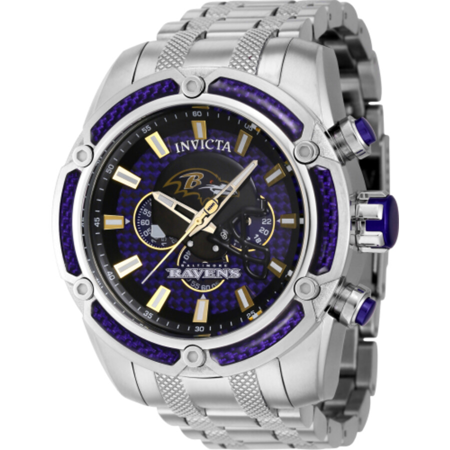 Invicta NFL Baltimore Ravens Chronograph Quartz Purple Dial Men's Watch ...