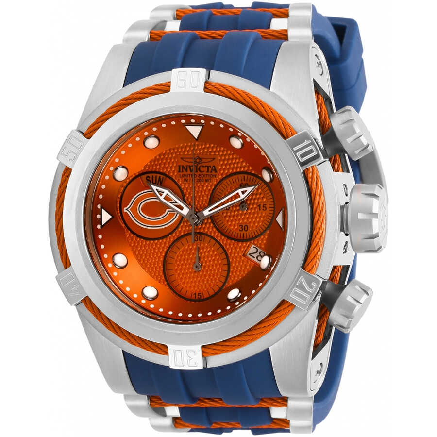Invicta NFL Chicago Bears Chronograph Quartz Orange Dial Men's Watch ...