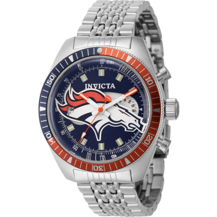 Invicta Nfl Denver Broncos World Time GMT Quartz Blue Dial Men's Watch ...