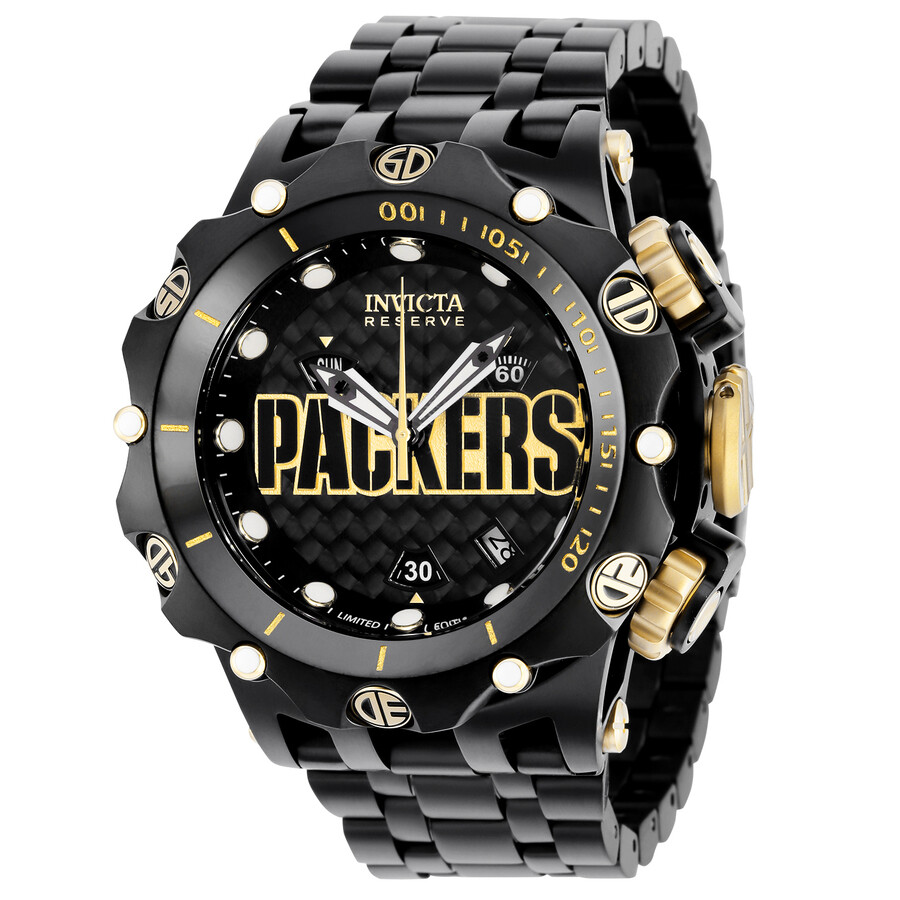 Invicta NFL Green Bay Packers Chronograph Black Dial Men's Watch 36166 ...