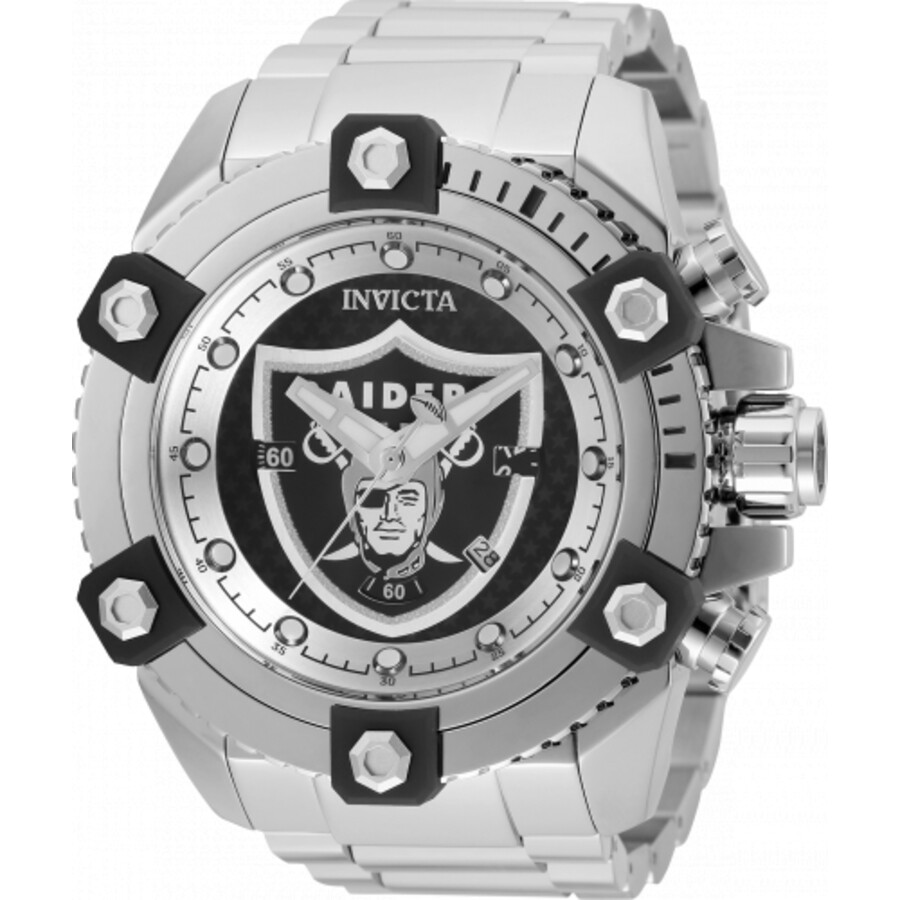 Invicta NFL Las Vegas Raiders Chronograph GMT Quartz Black Dial Men's ...