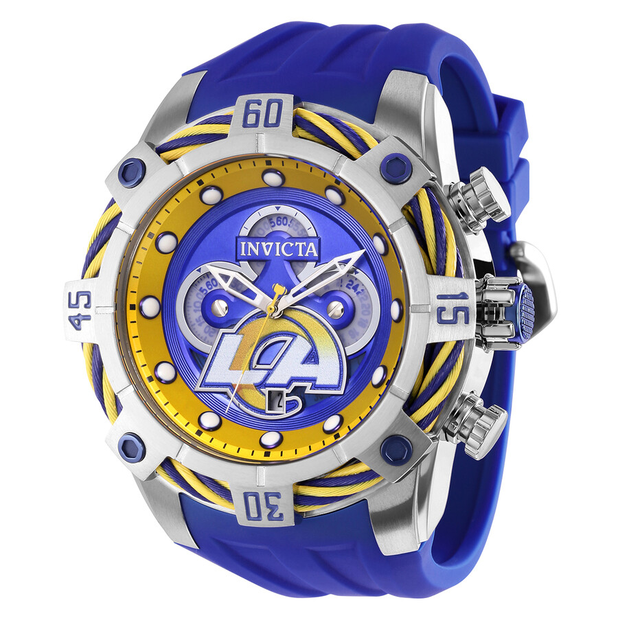 Invicta NFL Los Angeles Rams Blue Dial Men's Watch 35840 886678438754 ...