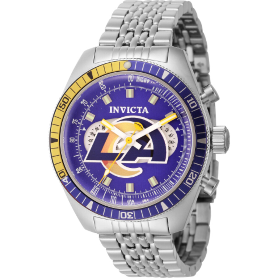 Invicta NFL Los Angeles Rams World Time GMT Quartz Blue Dial Men's ...