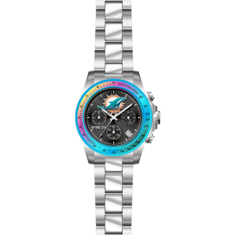 Invicta NFL Miami Dolphins Chronograph GMT Quartz Black Dial Men's ...