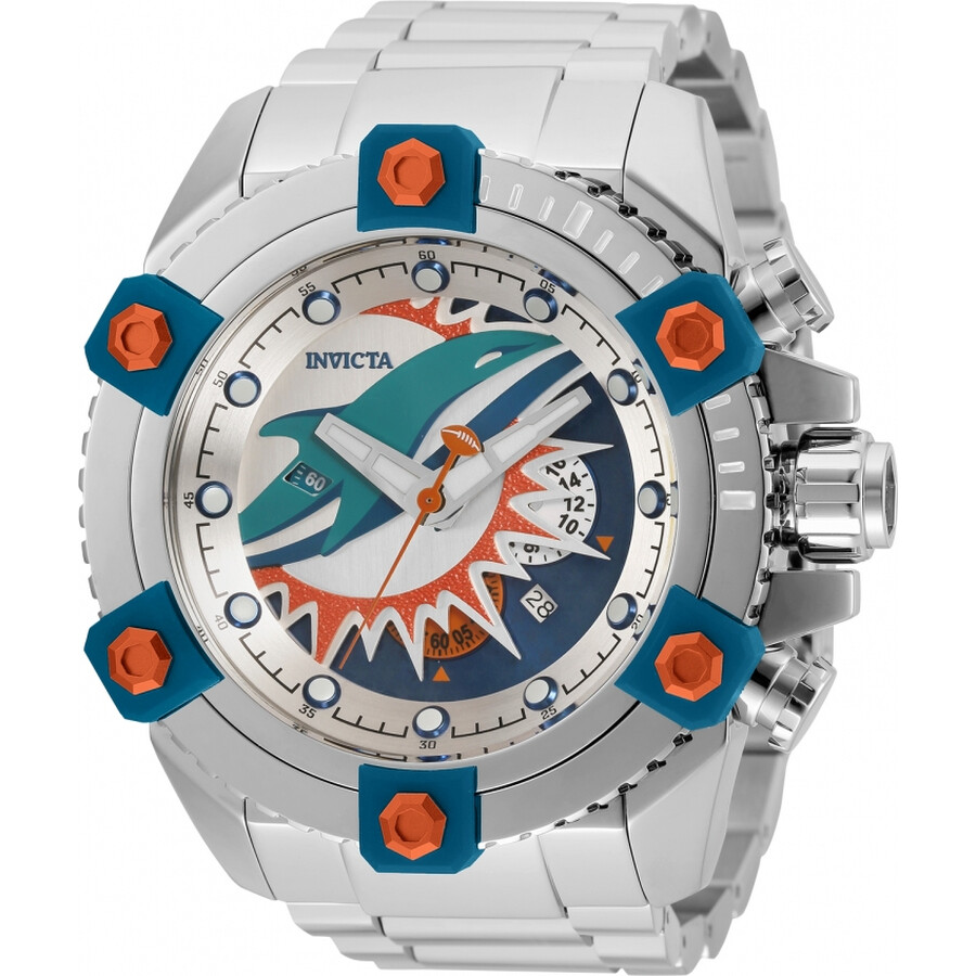 Invicta NFL Miami Dolphins Chronograph GMT Quartz Blue Dial Men's Watch ...