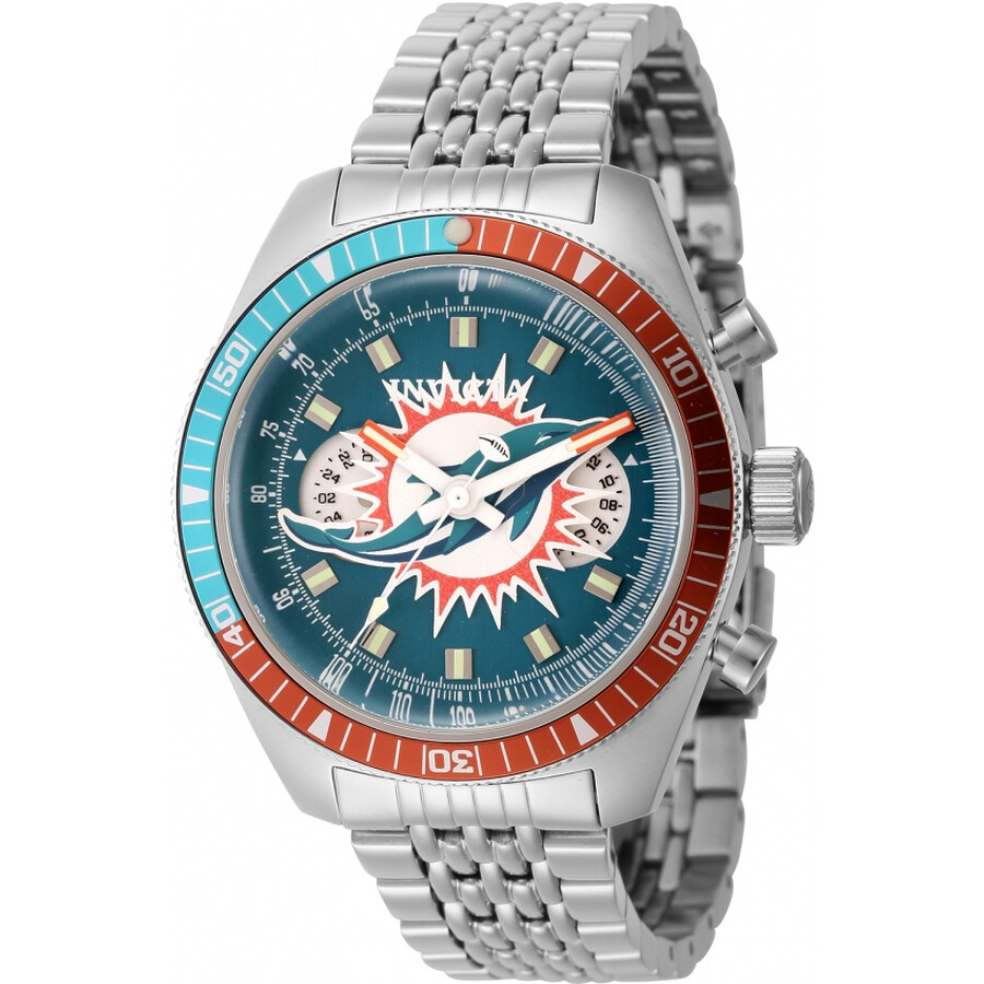 Invicta NFL Miami Dolphins World Time GMT Quartz Green Dial Men's Watch ...