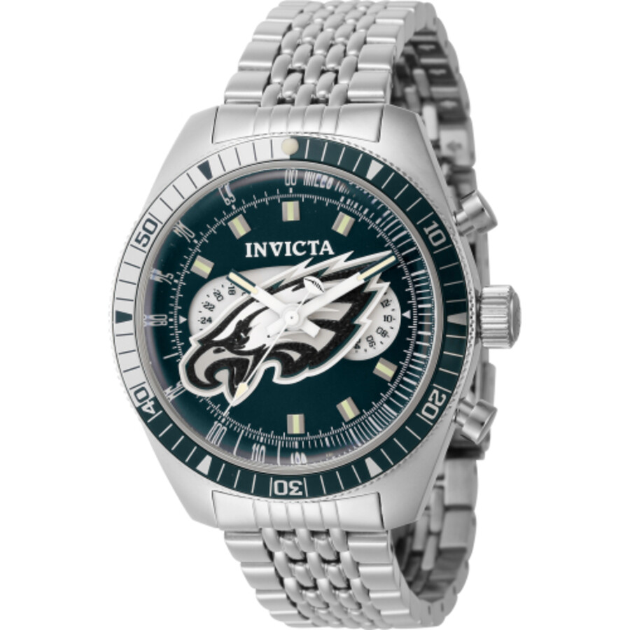 Invicta NFL Philadelphia Eagles World Time GMT Quartz Green Dial Men's ...