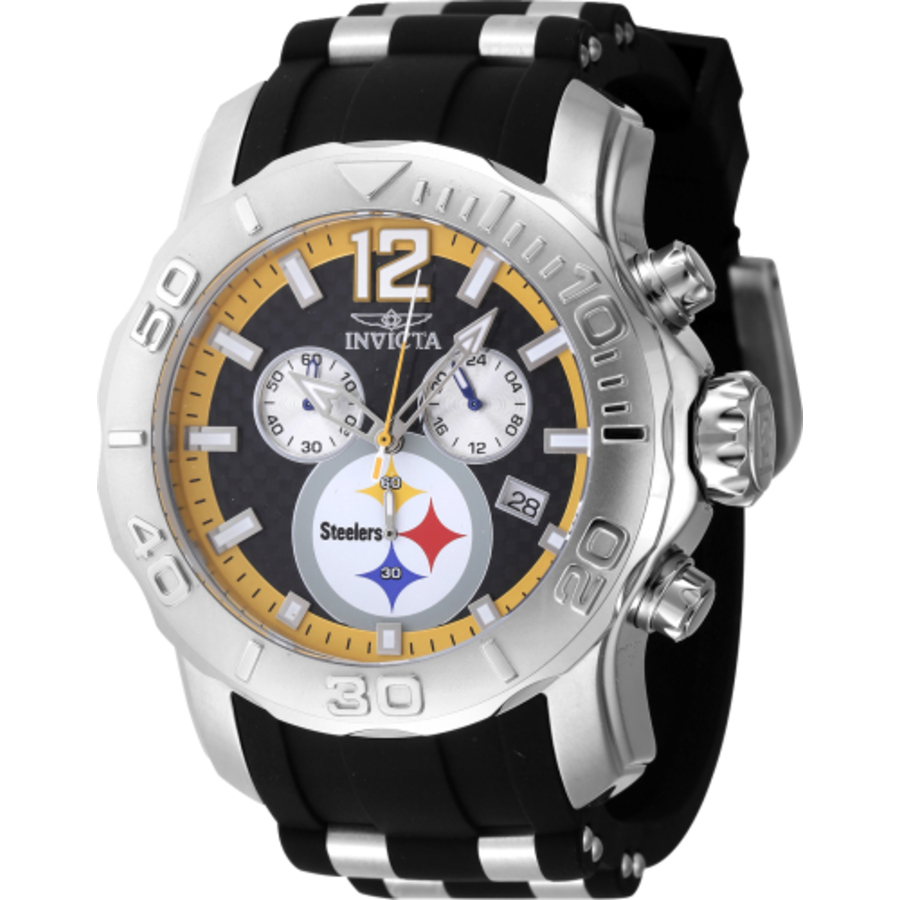 Invicta NFL Pittsburgh Steelers Chronograph GMT Quartz Black Dial Men's ...