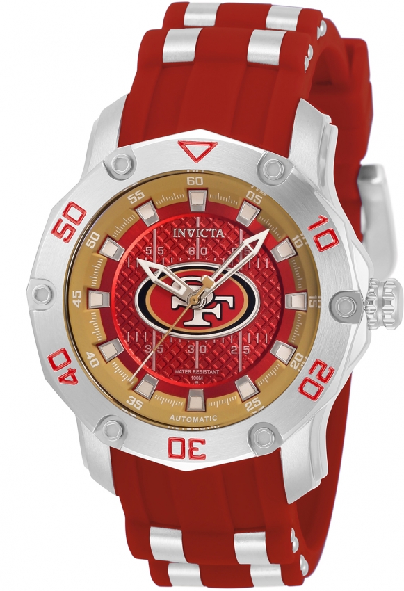 Invicta NFL San Francisco 49ers Automatic Red Dial Ladies Watch 32897 ...