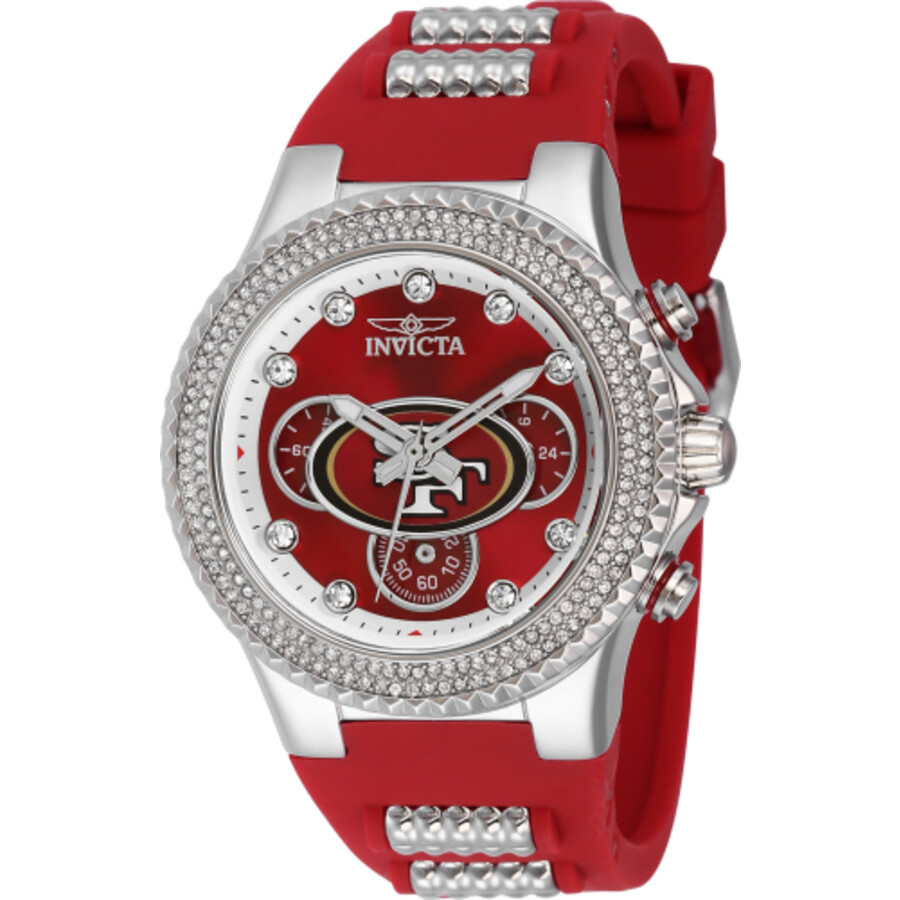 Invicta NFL San Francisco 49ers Chronograph Quartz Crystal Red Dial ...