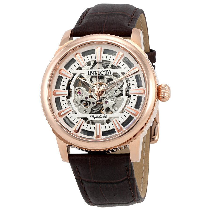 Invicta Objet D Art Automatic Silver Skeleton Dial Men's Watch 22612 ...