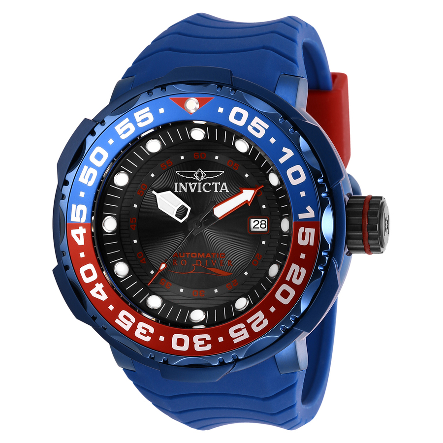 Invicta Pro Diver Automatic Black Dial Blue and Red (Pepsi) Bezel Men's ...