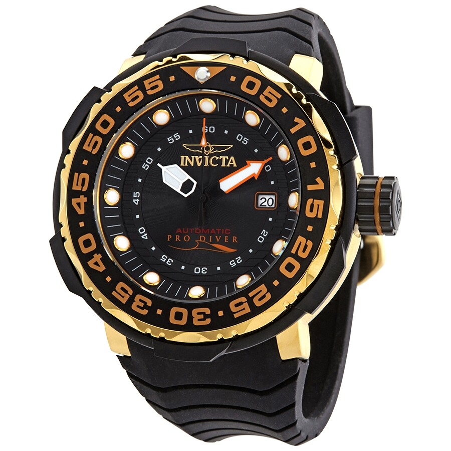 Invicta Pro Diver Automatic Black Dial Black Silicone Men's Watch 28785 ...