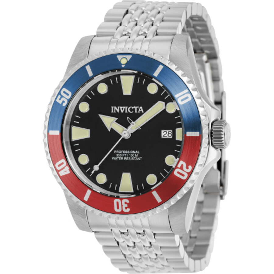 Invicta Pro Diver Automatic Black Dial Pepsi Bezel Men's Watch 39751 ...