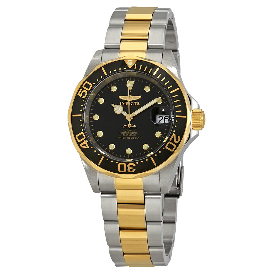 Invicta Pro Diver Automatic Black Dial Two-tone Men's Watch 17043 ...