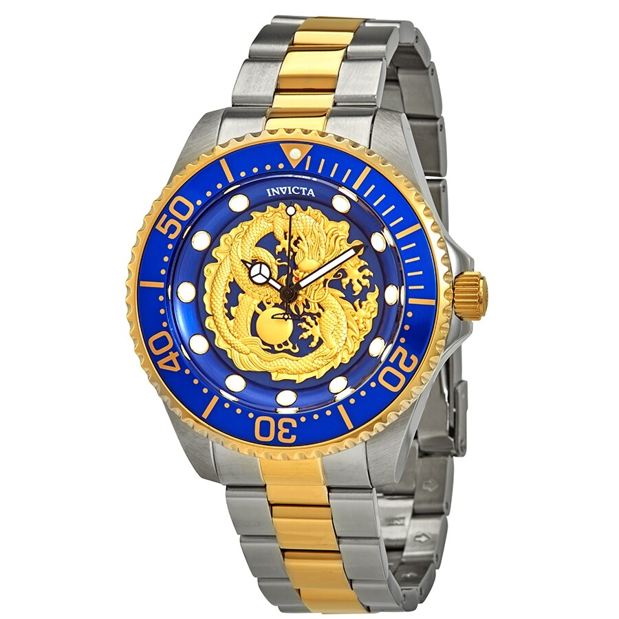 Invicta Pro Diver Dragon Automatic Blue Dial Two-tone Men's Watch 26491 ...
