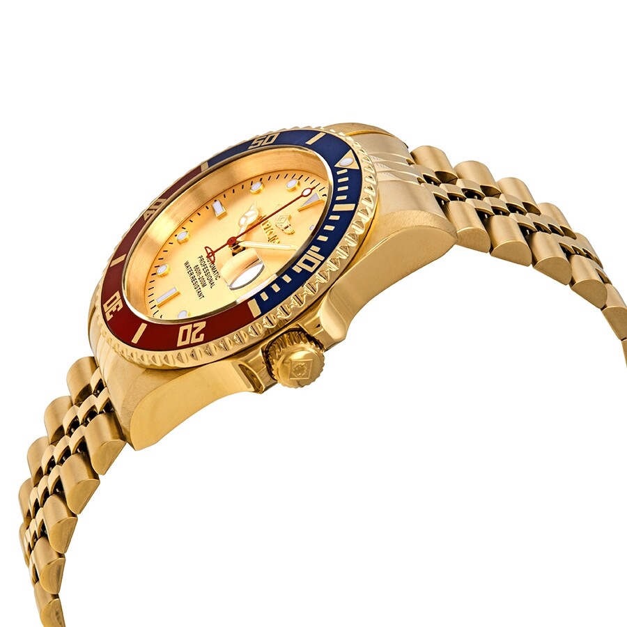 Invicta Pro Diver Pepsi Bezel Automatic Gold Dial Men's Watch 29183 ...