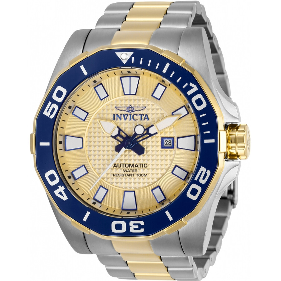 Invicta Pro Diver Automatic Gold Dial Two-tone Men's Watch 30511 ...