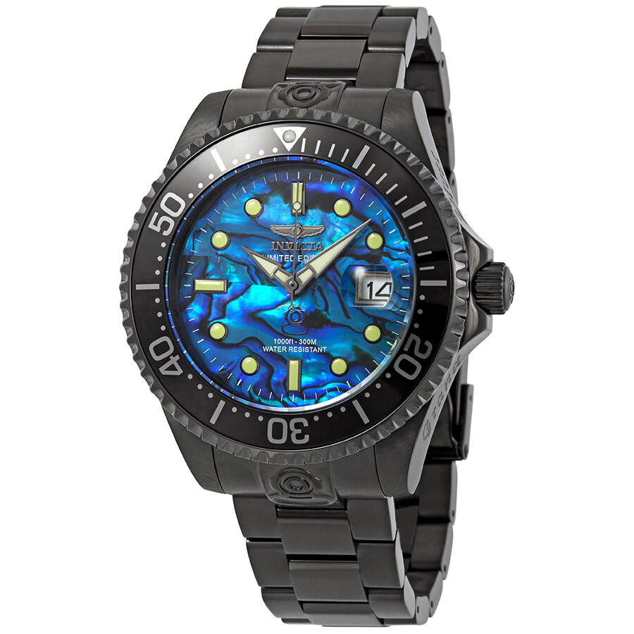 Invicta Pro Diver Automatic Navy Blue Abalone Dial Men's Watch 25452 ...