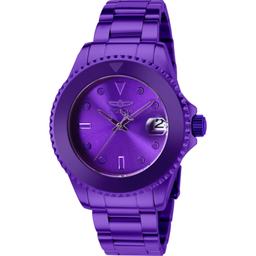 Invicta Pro Diver Automatic Purple Dial Ladies Watch 38317 886678521128 ...