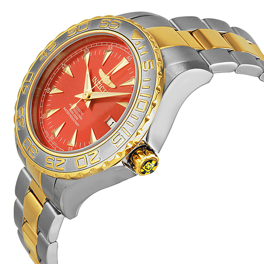 Invicta Pro Diver Automatic Red Dial Two-Tone Stainless Steel Men's ...