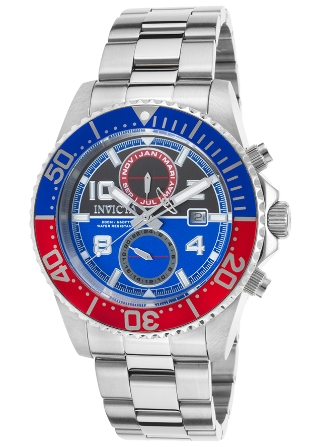 Invicta Pro Diver Blue and Grey Dial Pepsi Bezel Men's Watch 18517 ...