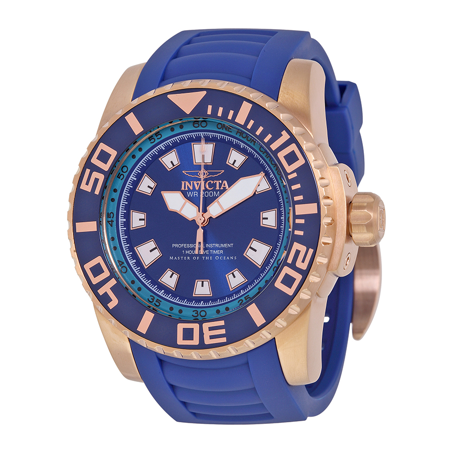 Invicta Pro Diver Blue Dial Blue Rubber Men's Watch 14665 886678153411 ...