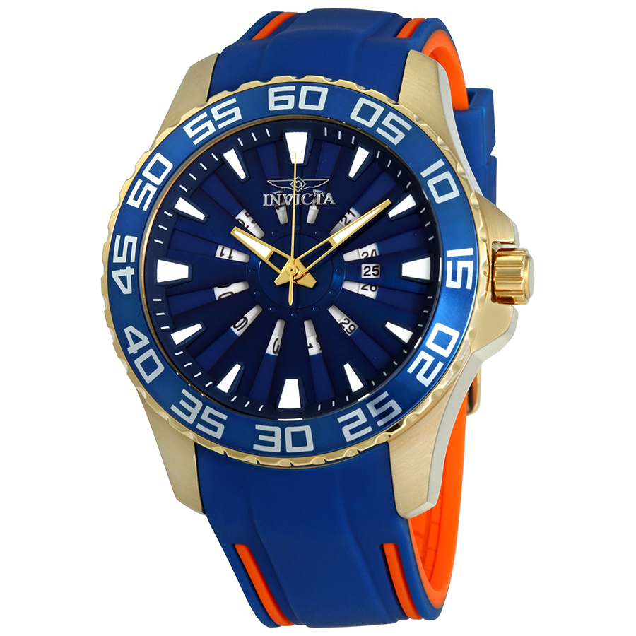Invicta Pro Diver Blue Dial Blue Rubber Men's Watch 25477 886678308354 ...