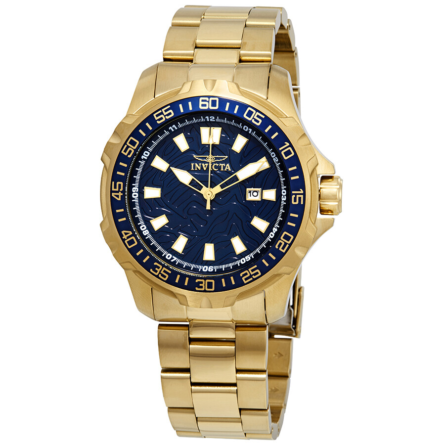 Invicta Pro Diver Blue Dial Yellow Gold-plated Men's Watch 25793 ...