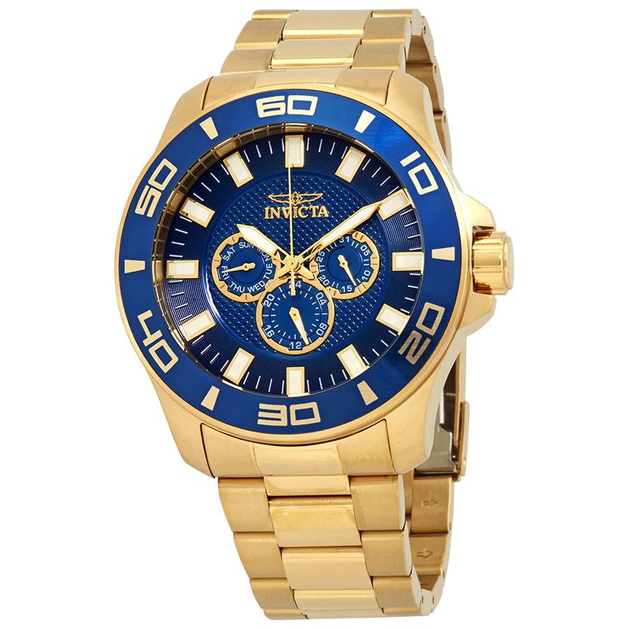 Invicta Pro Diver Blue Dial Yellow Gold-tone Men's Watch 27983 ...