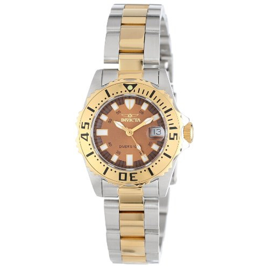 Invicta Pro Diver Brown Dial Two-tone Ladies Watch 14372 886678149629 ...