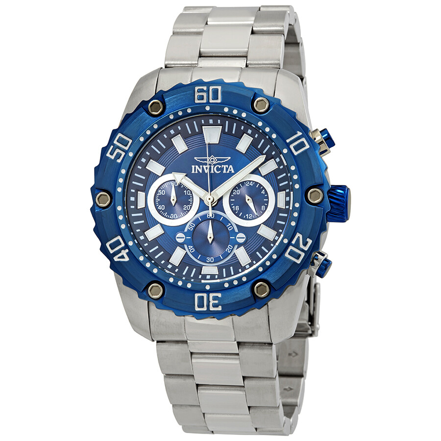 Invicta Pro Diver Chronograph Blue Dial Men's Watch 22517 886678275458 ...