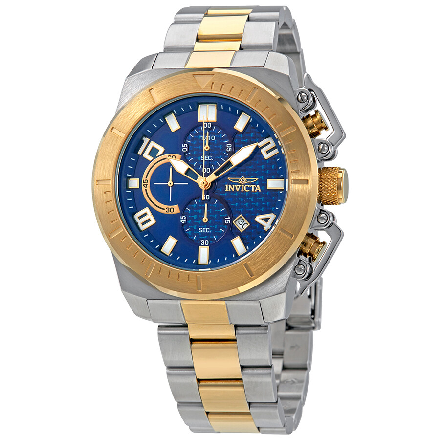 Invicta Pro Diver Chronograph Blue Glass Fiber Dial Men's Watch 23407 ...