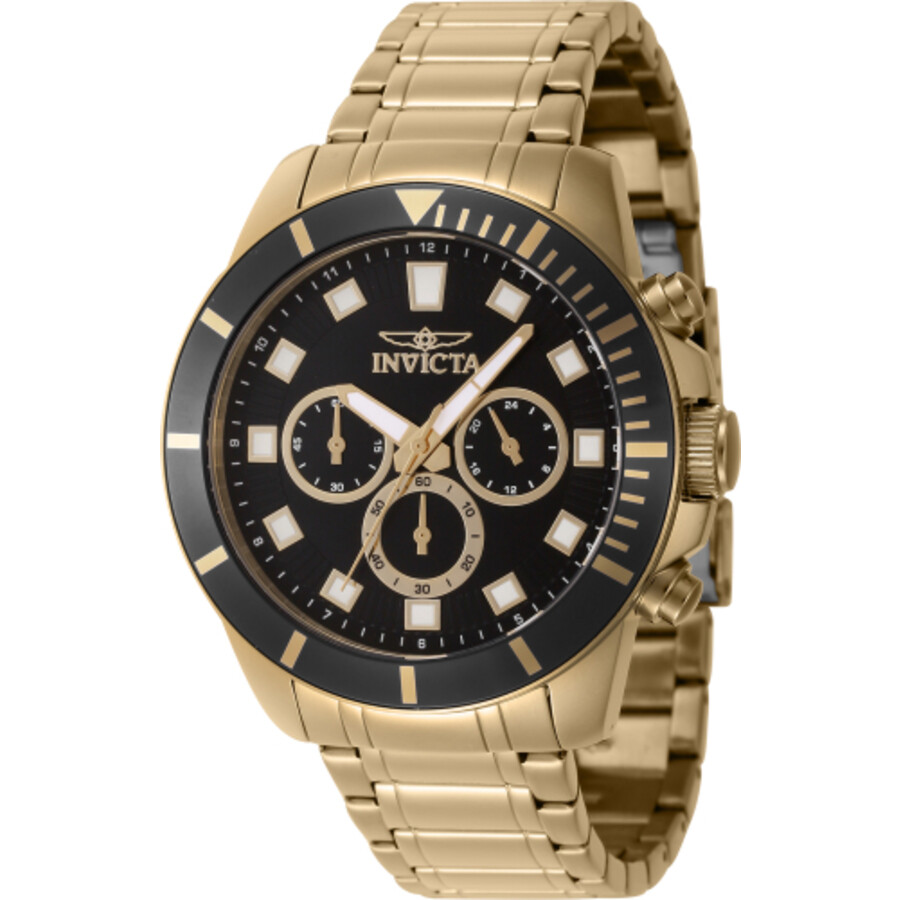 Invicta Pro Diver Chronograph GMT Quartz Black Dial Men's Watch 46042 ...