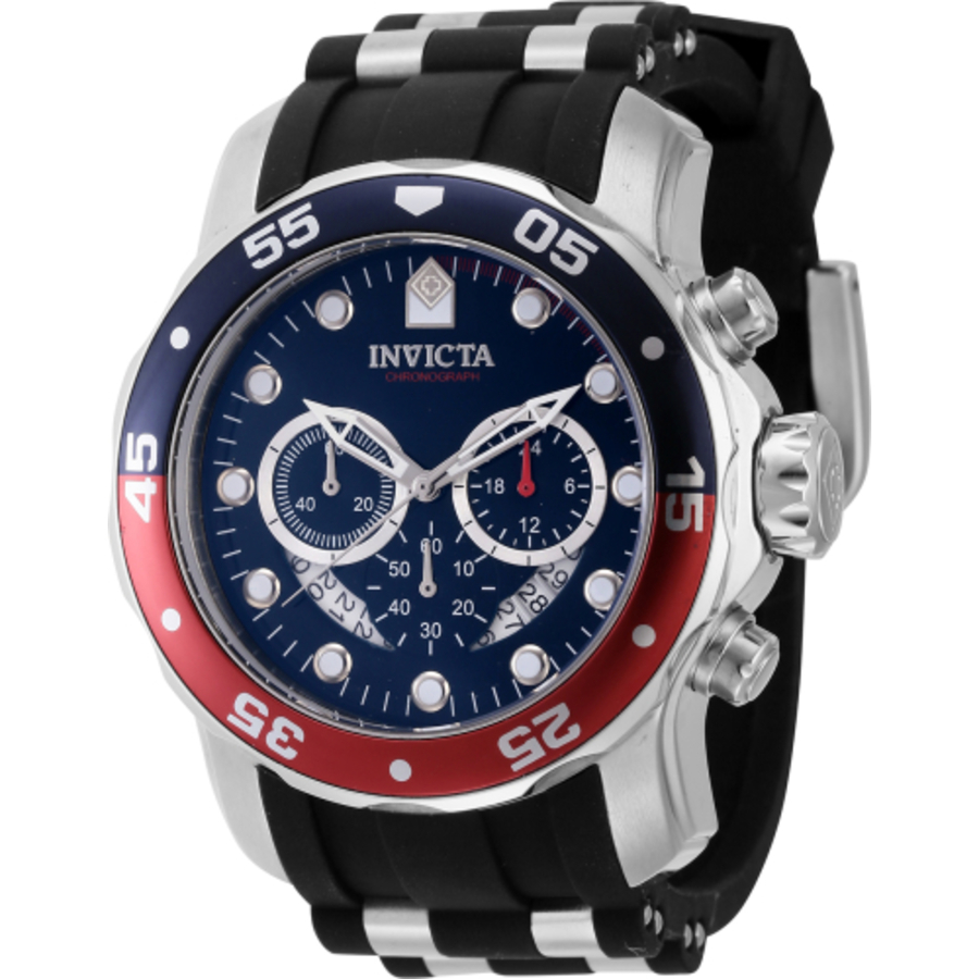 Invicta Pro Diver Chronograph GMT Quartz Black Dial Pepsi Bezel Men's ...