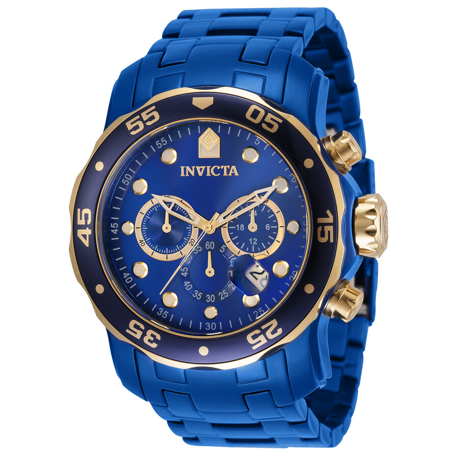 Invicta Pro Diver Chronograph GMT Quartz Blue Dial Men's Watch 36358 ...