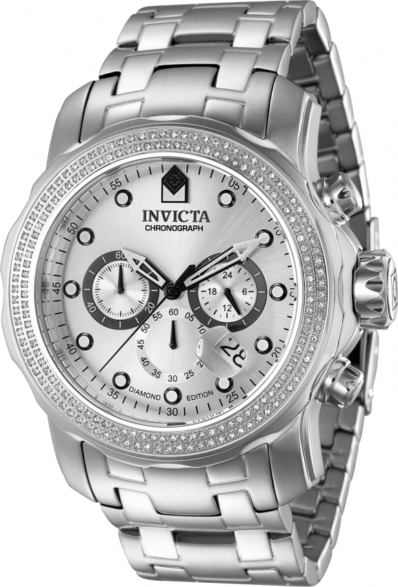 Invicta Pro Diver Chronograph GMT Quartz Crystal Silver Dial Men's ...
