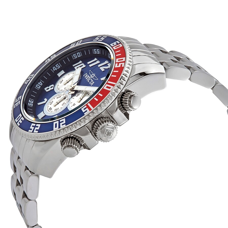 Invicta Pro Diver Chronograph Quartz Blue Dial Pepsi Bezel Men's Watch ...