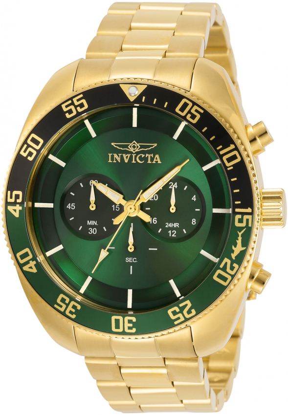 Invicta Pro Diver Chronograph Quartz Green Dial Sprite Bezel Men's ...
