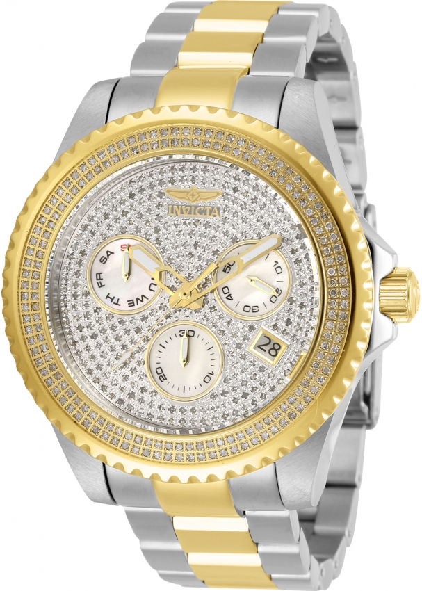 Invicta Pro Diver Chronograph Quartz Pave Dial Men's Watch 30331 ...
