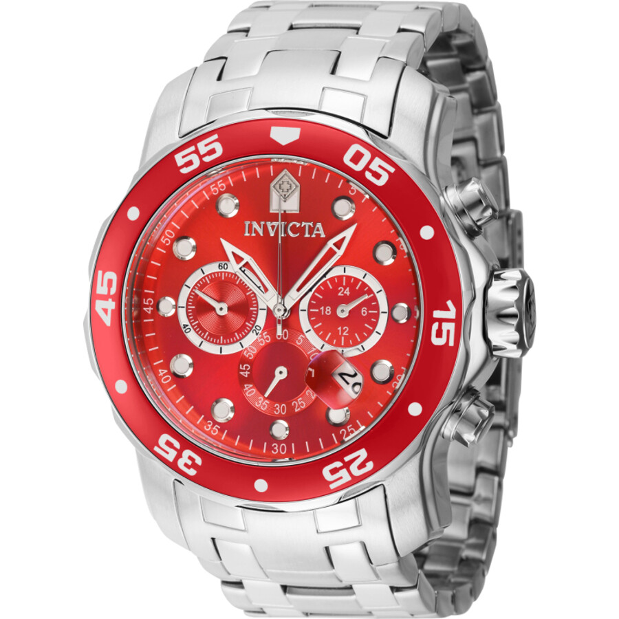 Invicta Pro Diver Chronograph Quartz Red Dial Men's Watch 40192 ...