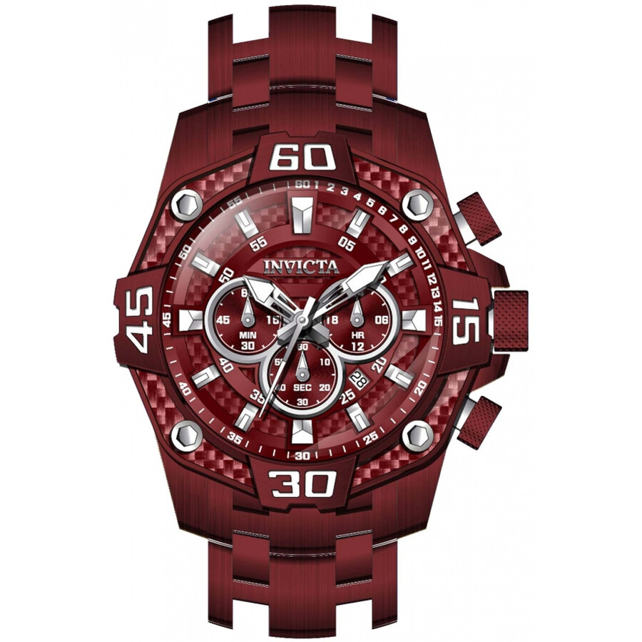 Invicta Pro Diver Chronograph Quartz Red Dial Men's Watch 40252 ...