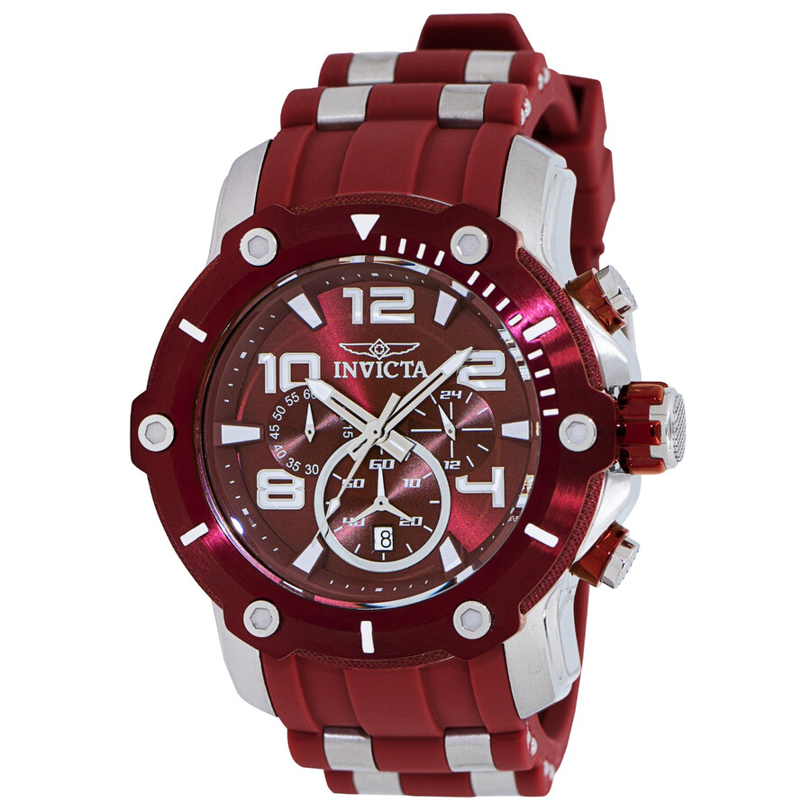 Invicta Pro Diver Chronograph Quartz Red Dial Men's Watch 40807 ...