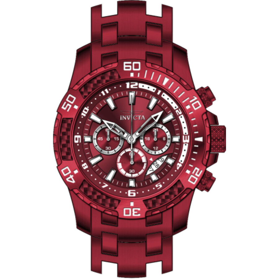 Invicta Pro Diver Chronograph Quartz Red Dial Men's Watch 40902 ...